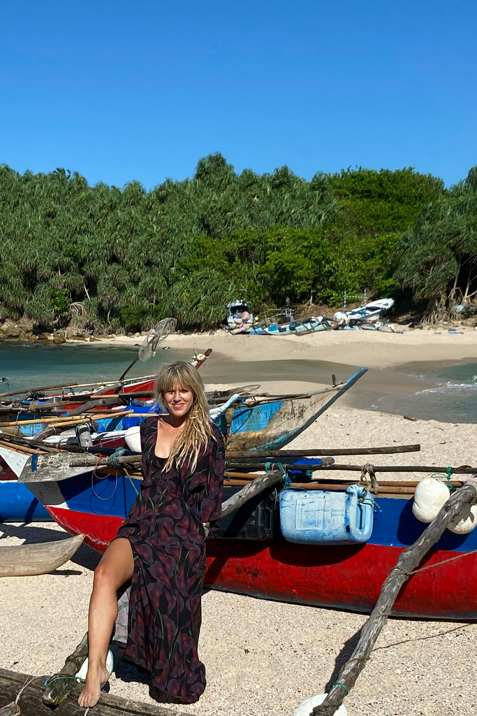 'Gabrielle' Dress -Blk Arum Lily – gabrielle swimwear